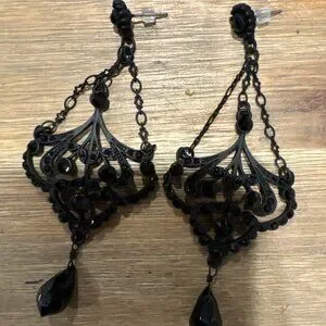 Sequin | Jewelry | Sequin Brand Earrings Teardrop Dangle Bohemian Black ...